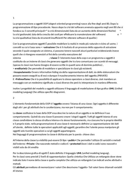 programmazione a oggetti oop e le reti informatica docsity