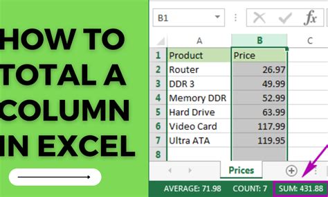 How To Total A Column In Excel Use Autosum To Sum In Excel Earn And