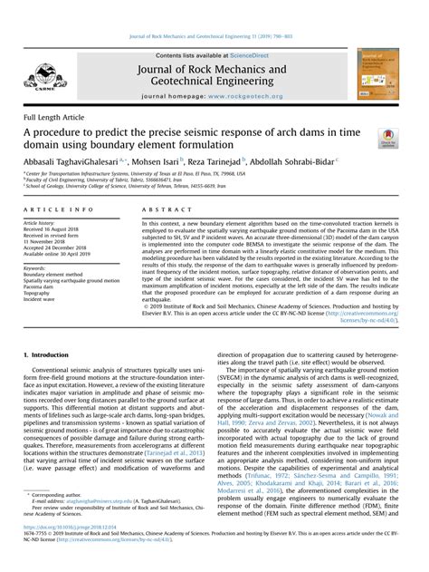 Pdf A Procedure To Predict The Precise Seismic Response Of Arch Dams In Time Domain Using