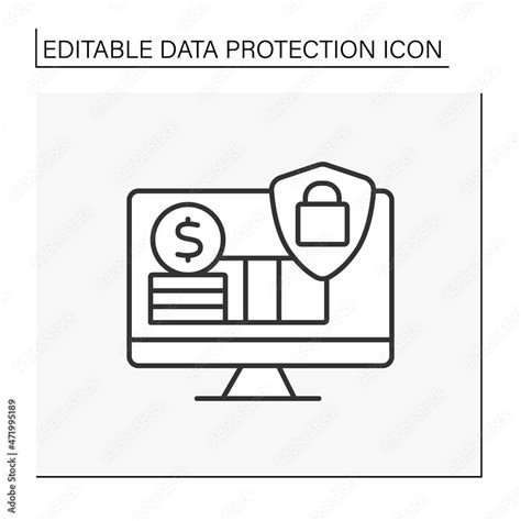 Security System Line Icon Paid Software For Computers For Database