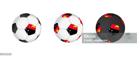 파푸아뉴기니 국기가 있는 컬렉션 축구공 세 가지 구성의 깃발이 있는 축구 장비 모형 0명에 대한 스톡 벡터 아트 및 기타 이미지 0명 Championship 기