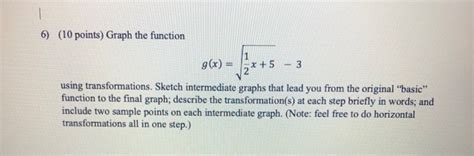 Solved 1 6 10 Points Graph The Function Gx X 5 3