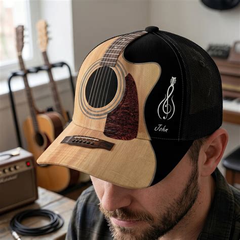 Custom Name T For Guitarist Guitar Lover Personalized Cap Macorner