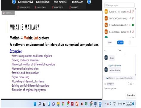 NATIONAL LEVEL DAYS MATLAB WORKSHOP SRM TRP Trichy