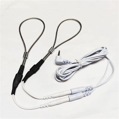 Adjustable Conductive Loop Penis Ring Steel Wire With Cable Monopolar Tens Electrodes DIY Unit