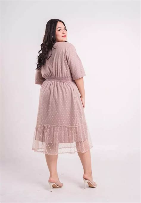 Jual Xtramiles Plus Size Party Dress Juliette Nude Pink Original 2025