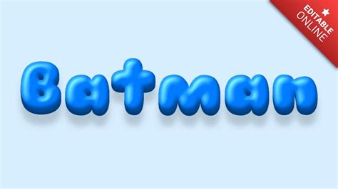 Batman | Blue Balloon 3D | Text Effect Generator