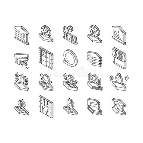 Mineral Wool Material Collection Isometric Icons Set Vector Stock Vector Illustration Of Glass