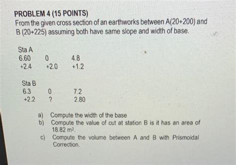 Solved PROBLEM POINTS From The Given Cross Section Of Chegg