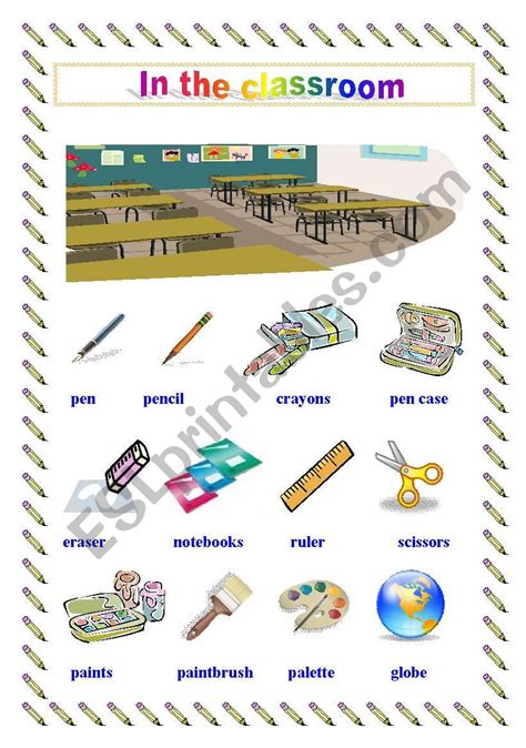 In The Classroom Pictionary 22 Esl Worksheet By Mjmisa
