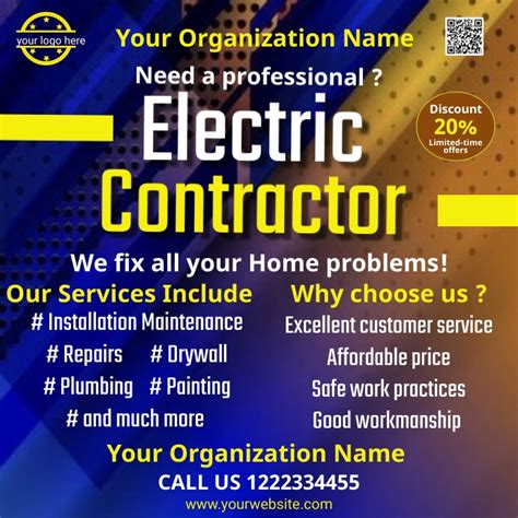 Electric Contractor Service Template Postermywall