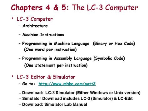 Chap 4 5 Lc3 Computer Lc3 Instructions Chap