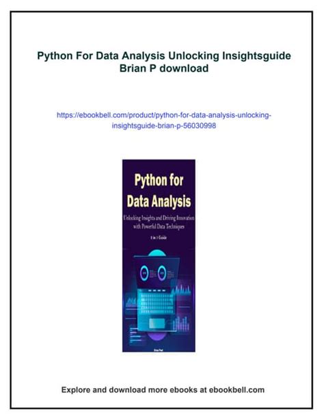 Python For Data Analysis Unlocking Insightsguide Brian P Pdf