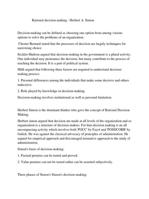 rational decision making pdf decision making rationality