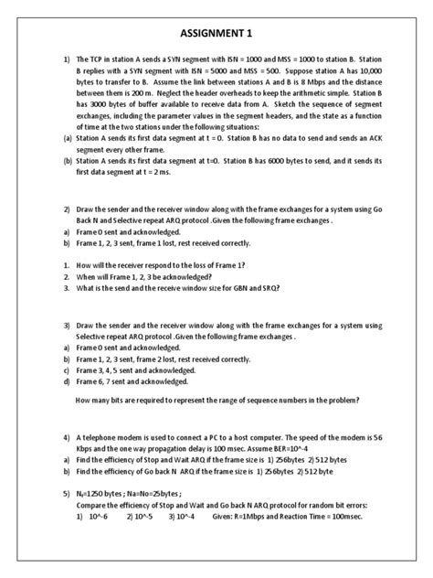 Assignment 1 Pdf Transmission Control Protocol Internet Architecture