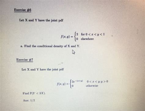 solved exercise 4 suppose that a random vector x y has