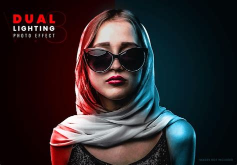 Premium Psd Dual Tone Lighting Photo Effect Mockup