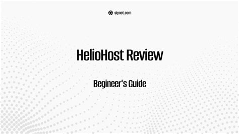 Heliohost Review A Free Web Hosting Solution For Developers And Small Websites Siynet Next