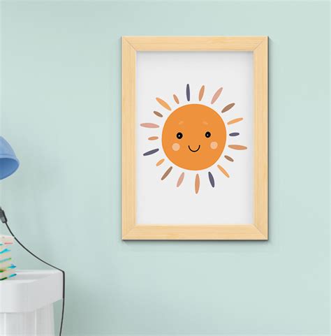 Quadro Infantil Quarto De Bebê Menino Sol Boho Elo7