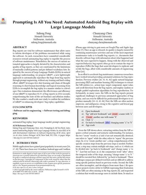 2024prompting Is All You Need Automated Android Bug Replay With Large Language Models Pdf