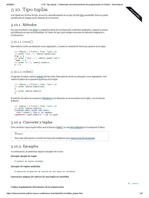 310 Tipo Tuplas Materiales Del Entrenamiento De Programación En