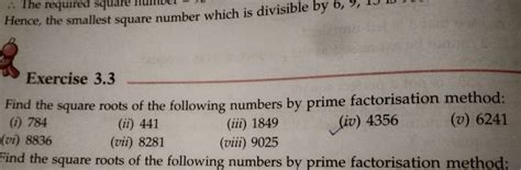 Hence The Smallest Square Number Which Is Divisible By 69 Exercise 3