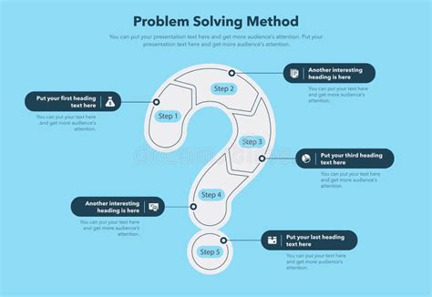 Problem Solving Process Template With Six Steps Stock Vector