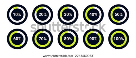 Set Circle Percentage Diagrams Infographics Pie Stock Vector Royalty Free