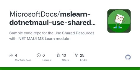 github microsoftdocs mslearn dotnetmaui use shared resources sample
