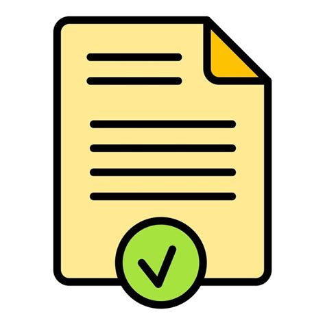 Premium Vector Approved Paper Icon Outline Vector Document Check Stamp Form Color Flat