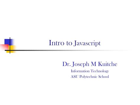 ppt intro to javascript powerpoint presentation free download id