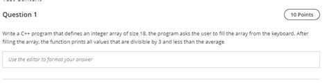 Solved Question 1 10 Points Write A C Program That Defines