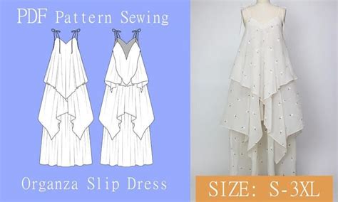 Organza Slip Dress Patterns Sewing Pdf Digital Goods Diy Slip Dress
