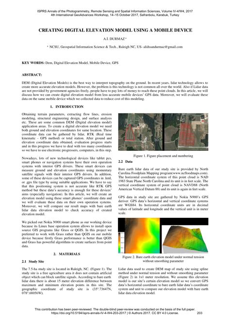 pdf creating digital elevation model using a mobile device