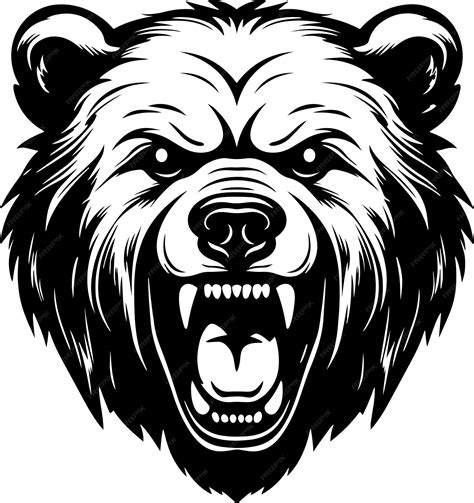Premium Vector Bear Head Vector Angry Bear Head Icon Bear Head Logo