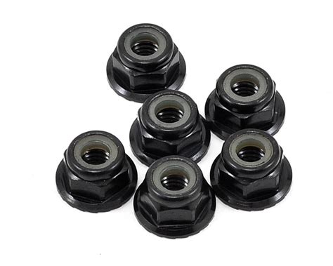Team Losi Racing 4mm Aluminum Serrated Lock Nuts Black 6 605482081075