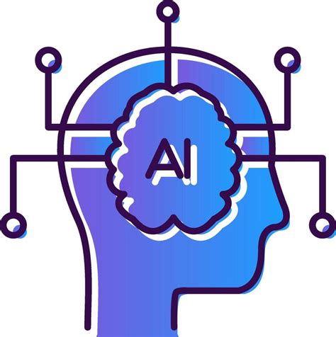 artificial intelligence gradient filled icon 42812492 vector art at
