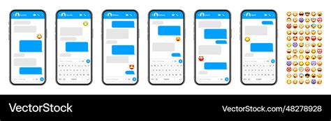 smartphone messaging app user interface design vector image