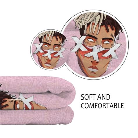 Xxxtentacion Blanket Throw Xxxtentacion Avatar On Pink Background