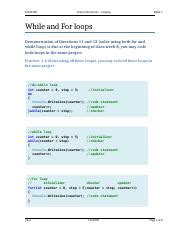 Wk Lab For While Loops ASSIGNMENT Docx COMP Control Structures Looping Week While And