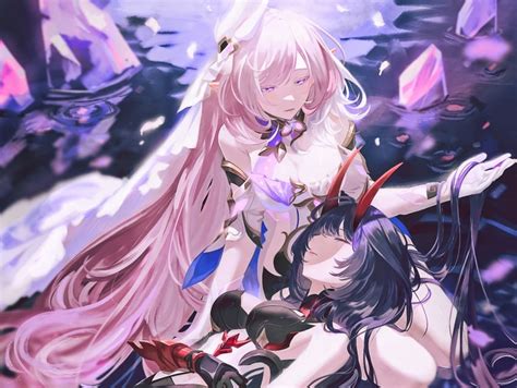 Raiden Mei Elysia Raiden Mei And Elysia Honkai And More Drawn By Cheng Zi