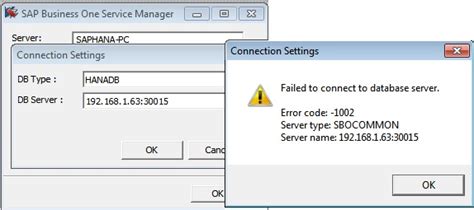 Solved Sap B1 On Hana Connection Database Failed Sap Community