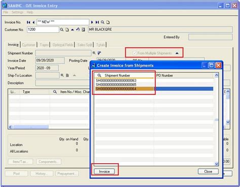 Create Single Invoice Entry From Multiple Shipment Entry In Sage 300 Erp Sage 300 Erp Tips