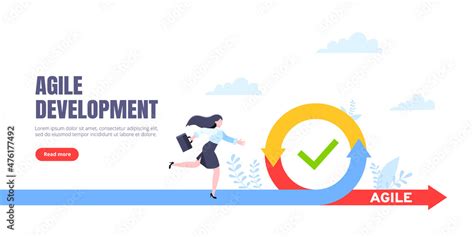 Agile Development Methodology Business Concept Flat Style Design Vector Illustration Isolated On