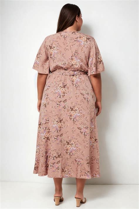 Brigitte Plus Size Wrap Floral Dress Hello Curve