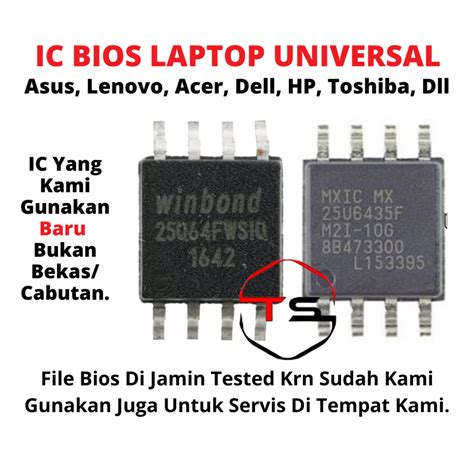 Jual IC Bios Laptop Asus Lenovo Acer Dell HP Dll Semua Seri Sudah Isi Flash Shopee Indonesia