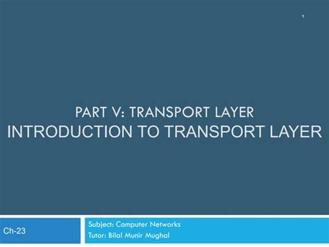 Dcn 5th Ed Slides Ch23 Introduction To Transport Layerpdf