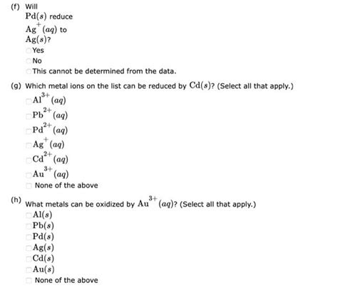 Solved In The Table Of Standard Reduction Potentials Locate