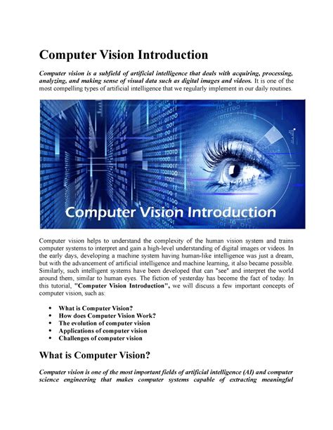 Computer Vision Introduction Computer Vision Introduction Computer