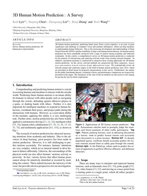 3d Human Motion Prediction A Survey Pdf Deep Learning Prediction